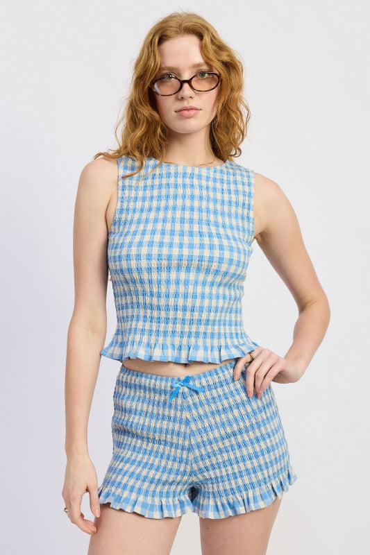 LETTUCE HEM SMOCKED SHORTS – SHOP DDMINE